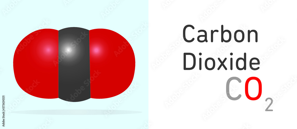 Vector de Stock Carbon Dioxide (CO2) gas molecule. Space filling model. Structural Chemical ...