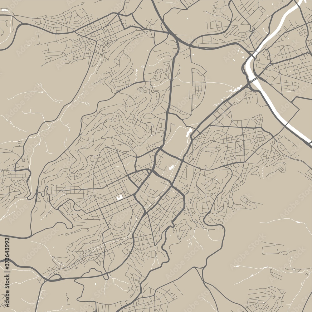Stuttgart map. Stuttgart city map poster. Map of Stuttgart street ...