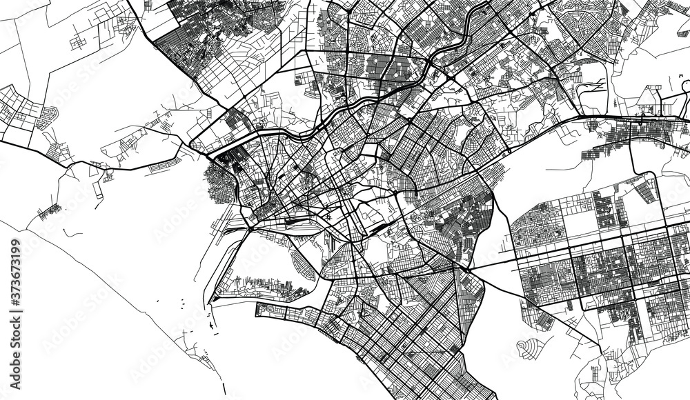 Urban vector city map of Karachi, Pakistan, Asia Stock Vector | Adobe Stock