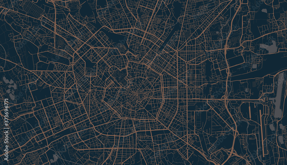 Detailed vector map of Milan, Italy Stock Vector | Adobe Stock