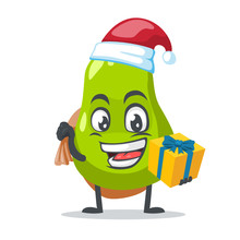 Cartoon Fruit Pear Santa Hat Free Stock Photo - Public Domain Pictures