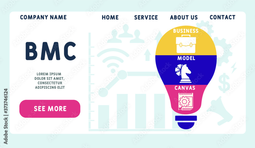 Vector de Stock Vector website design template . BMC - business model ...