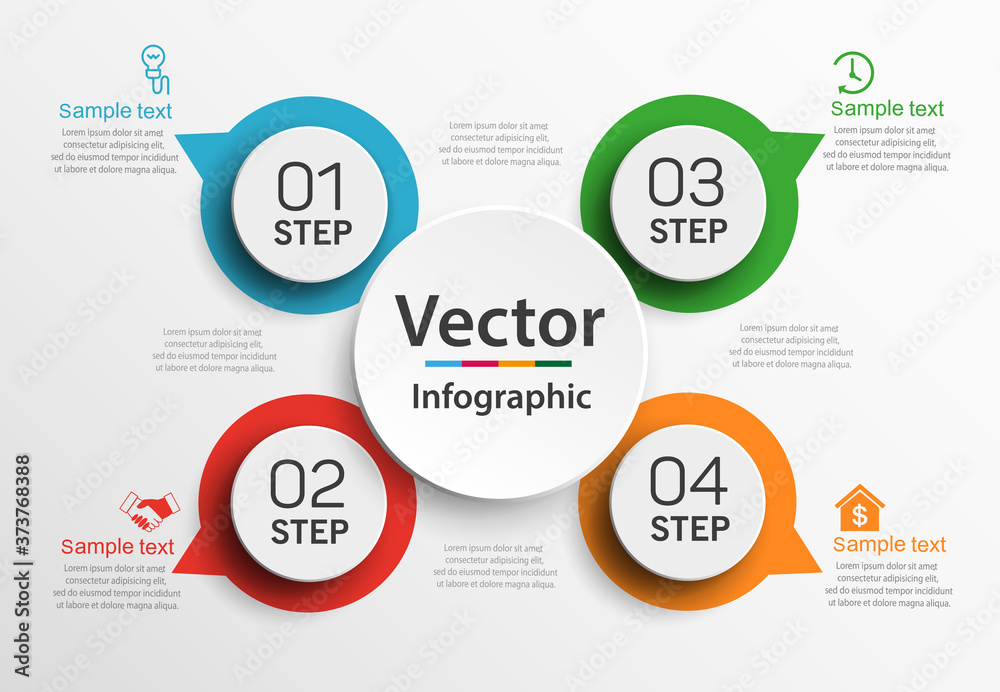 Infographic design template with options and 4 steps. For content ...