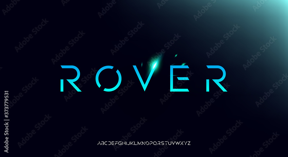 Rover, an Abstract technology futuristic alphabet font. digital space ...