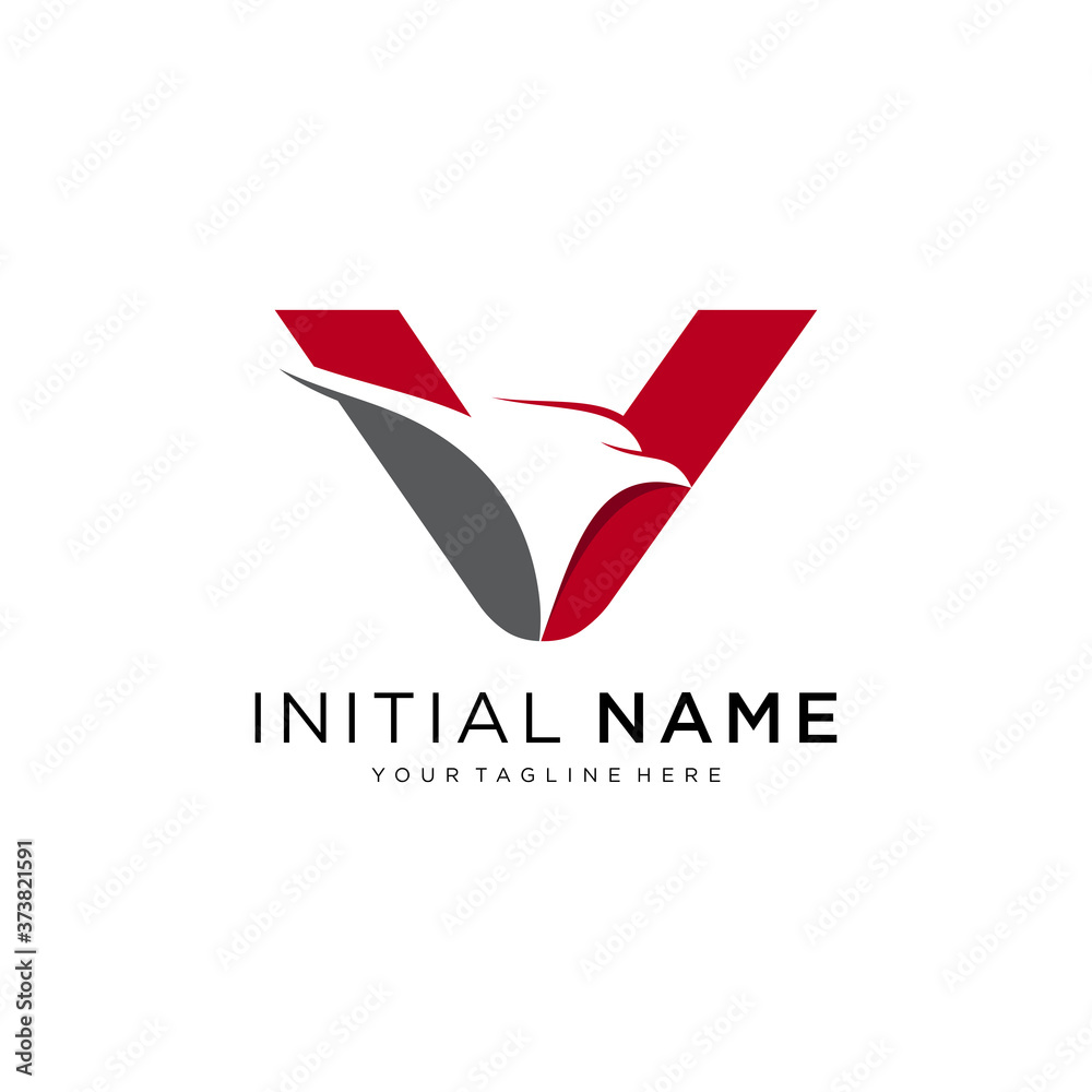 Initial V eagle logo vector design Stock Vector | Adobe Stock