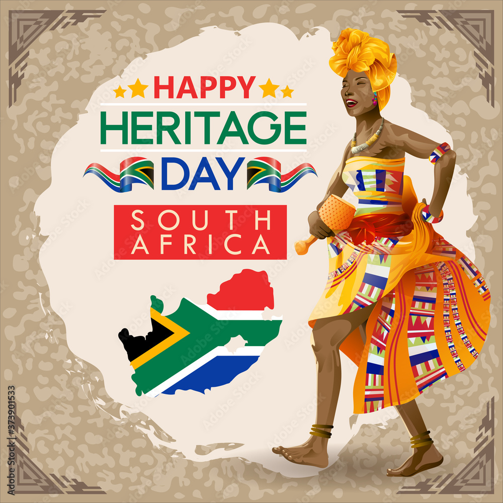 South African Heritage day wishes with Traditional Performer Stock ...