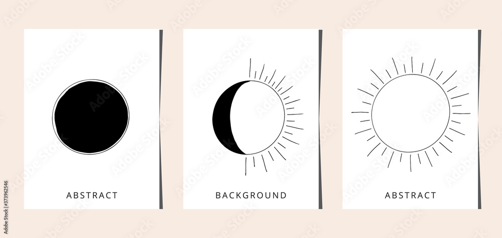 Sun, Moon continuous one line drawing. Sun, Moon . Vector illustration ...