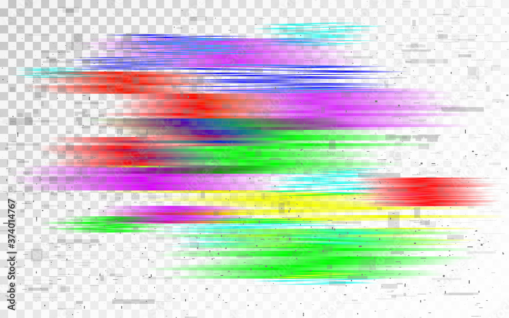 Glitch RGB composition on transparent backdrop. Digital color ...