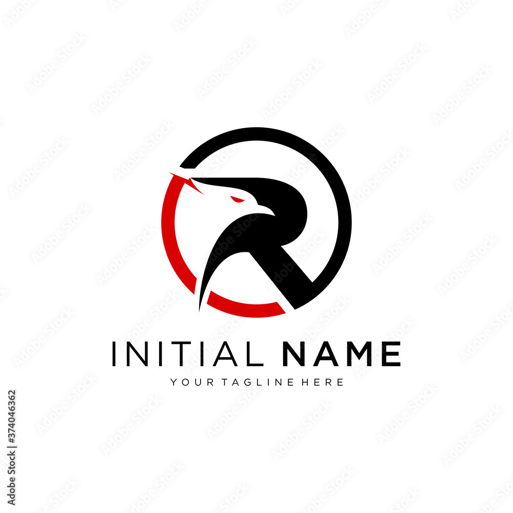 Initial R eagle logo vector design Stock Vector | Adobe Stock
