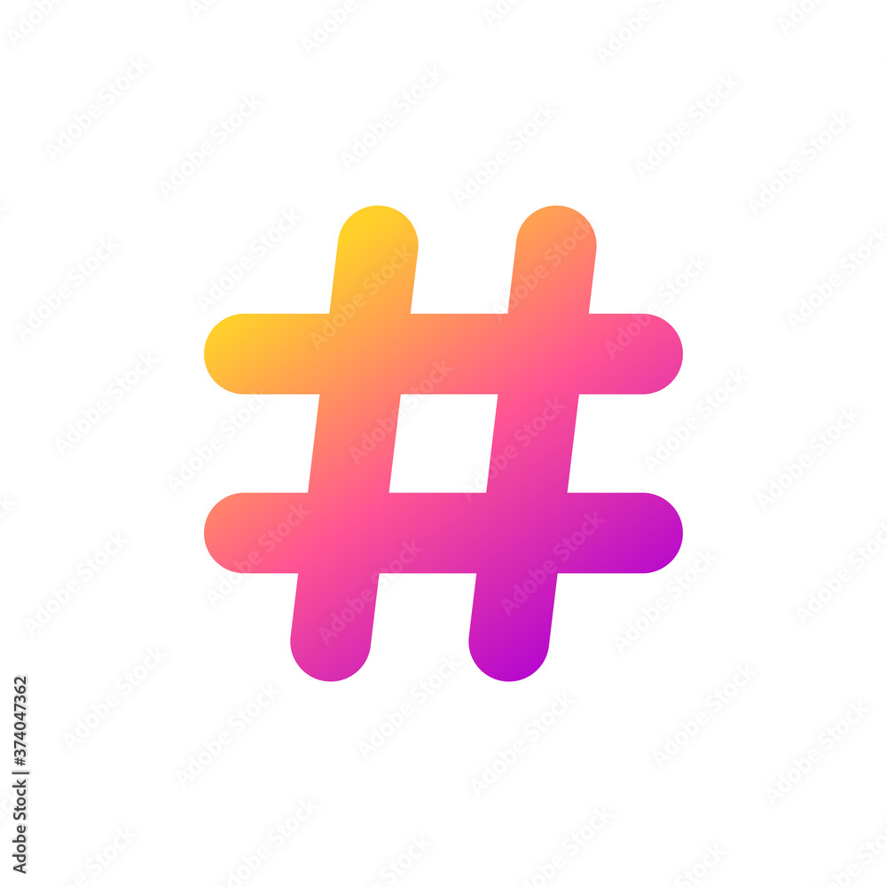 Colorful hashtag icon vector illustration Stock Vector | Adobe Stock