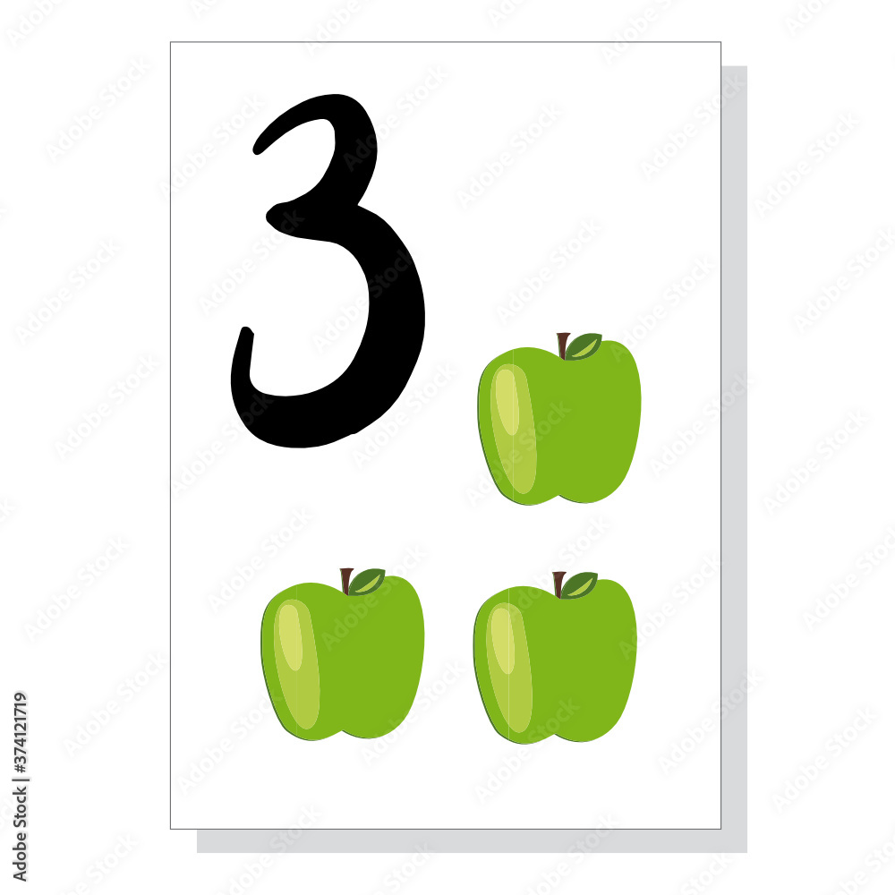 Printable flashcard for numbers for children. For preschool and ...