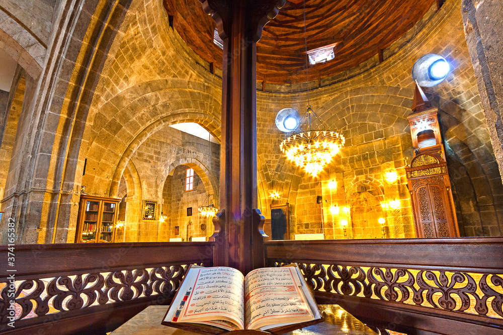 Holy Koran inside of the Great Mosque known also as Ulu Mosque, in ...