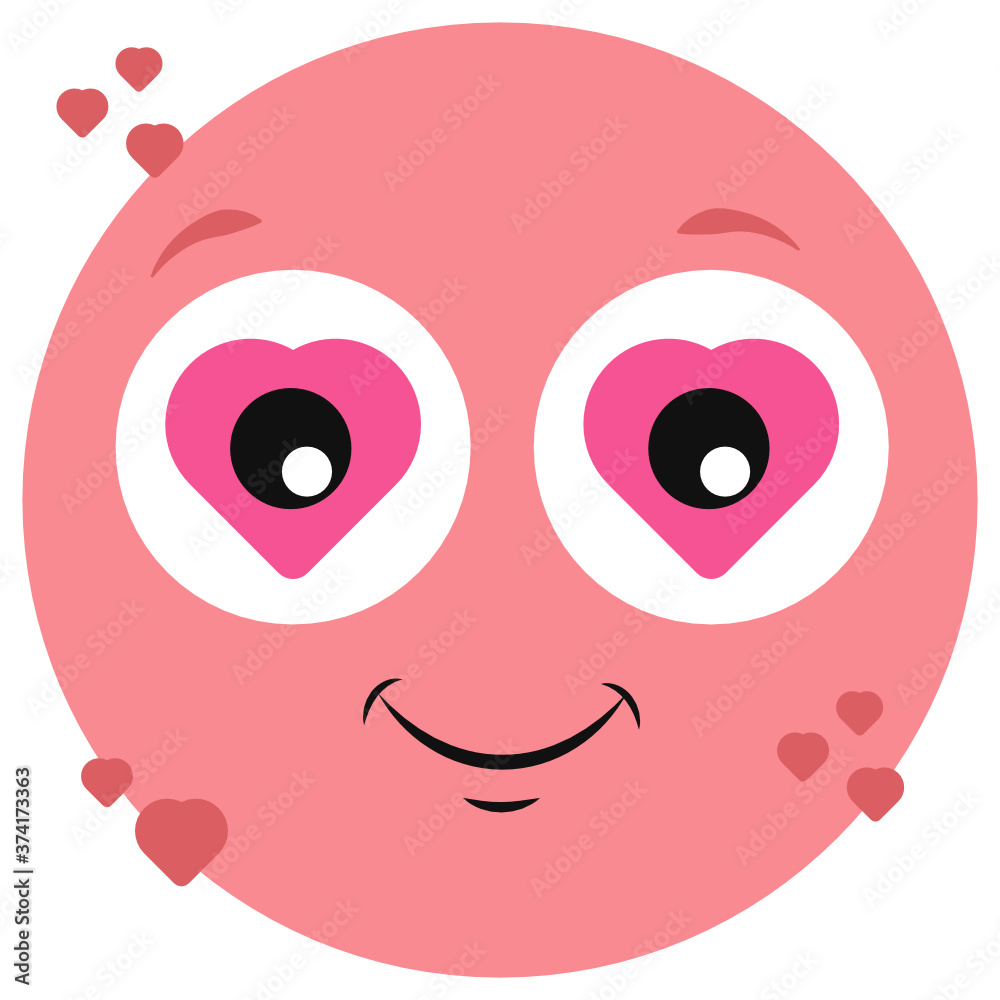 Feeling loved concept in emoticon, loved emoji icon Stock Vector ...