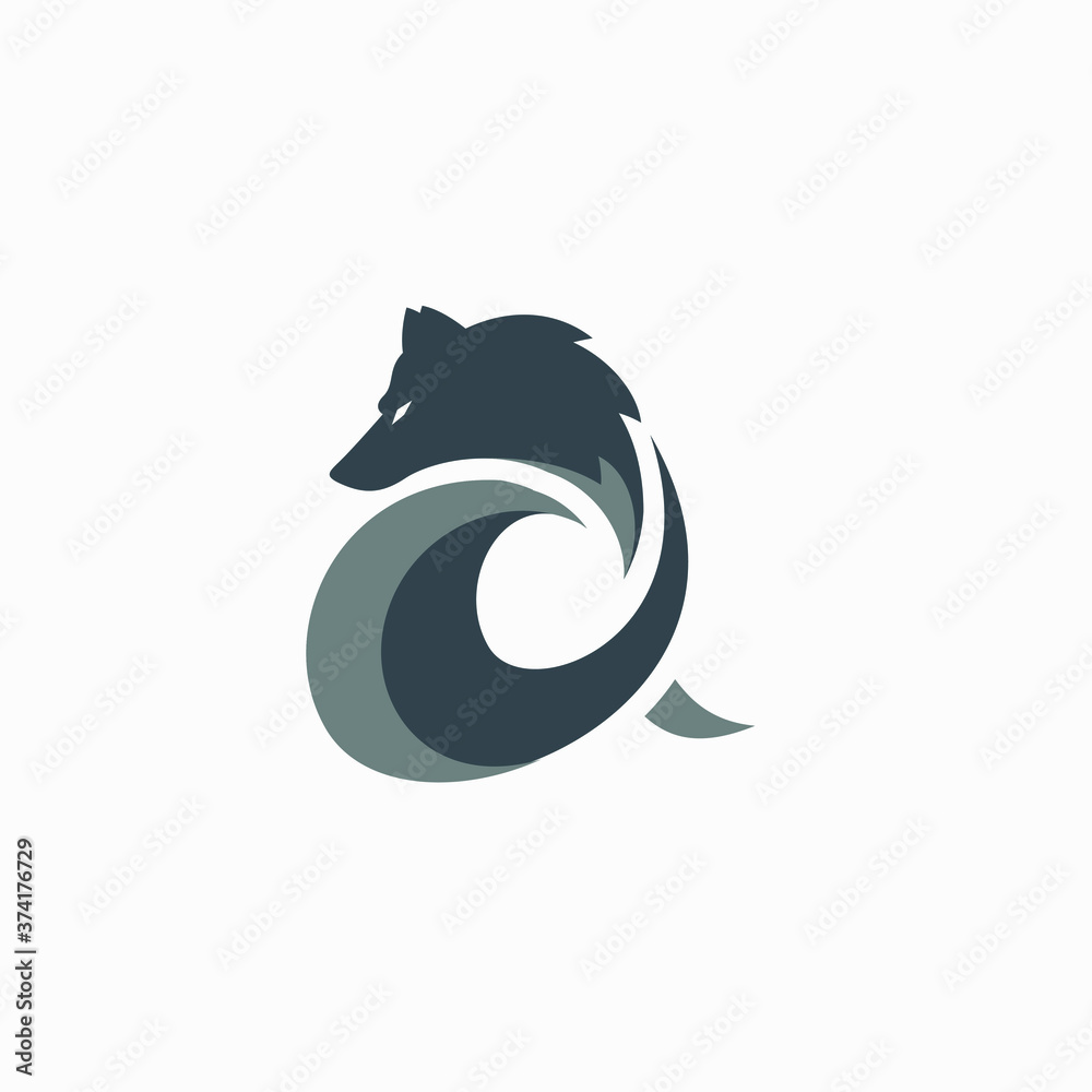Alpha Wolf Symbol Logo Vector Illustration Stock Vector | Adobe Stock