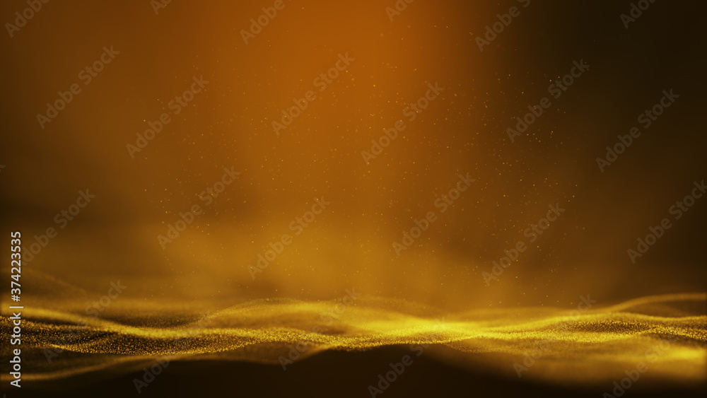 Dark Yellow Gold abstract animation background with moving and flicker ...