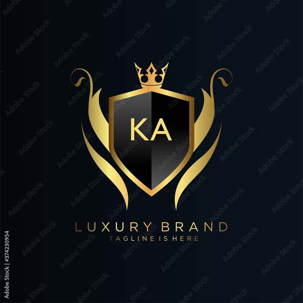 KA Letter Initial with Royal Template.elegant with crown logo vector ...