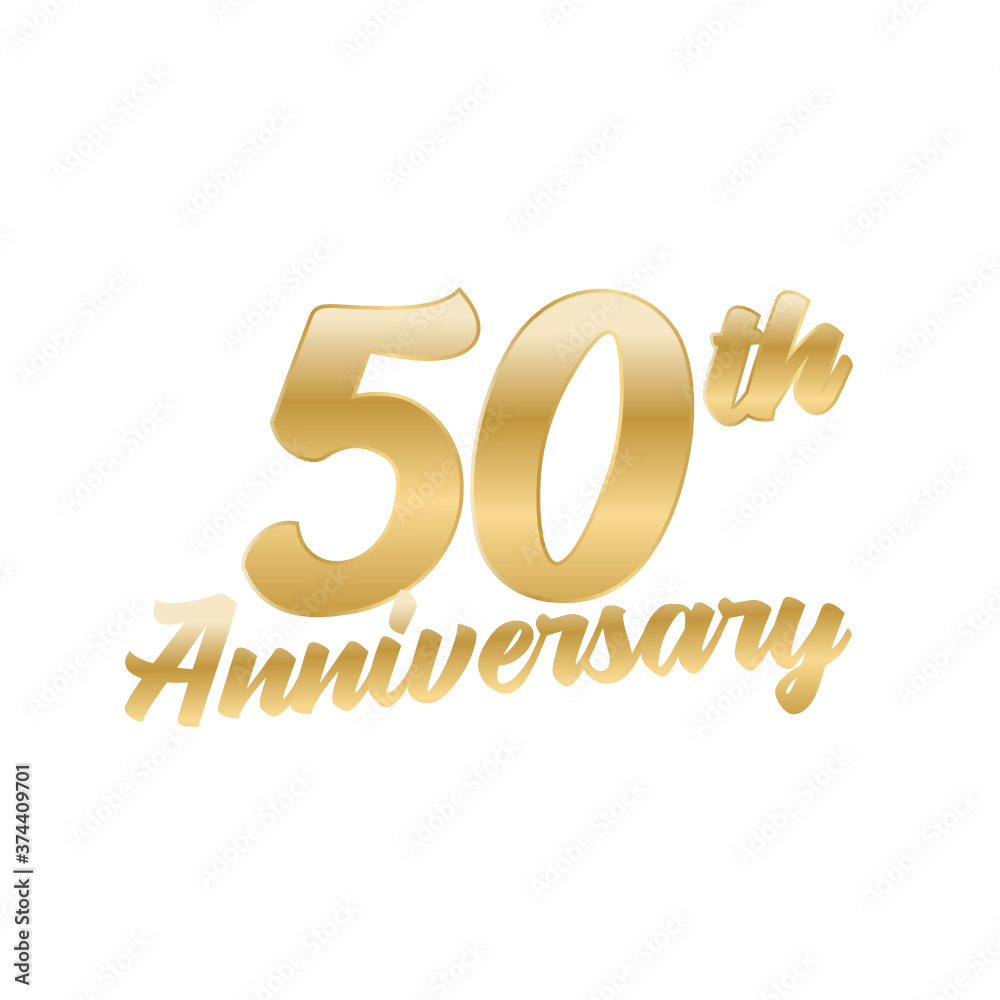 50th Anniversary Text, Annual Celebration, Milestone, Vector ...