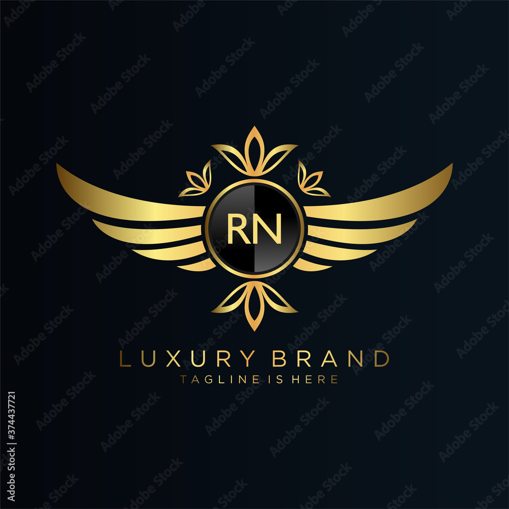 เวกเตอร์ Stock RN Letter Initial with Royal Template.elegant with crown ...