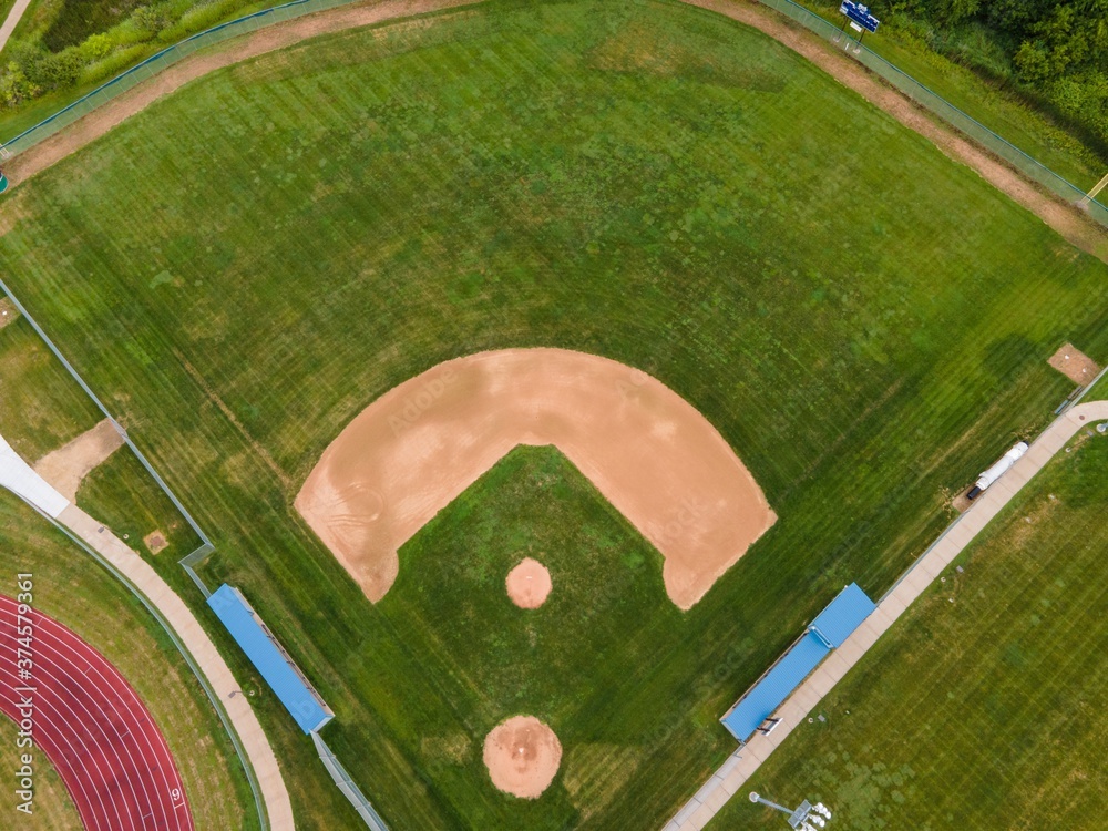 Aerial View of Baseball field Stock Photo | Adobe Stock