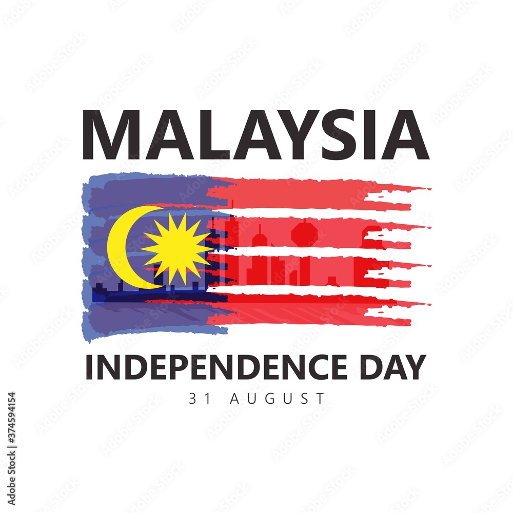 Vector illustration of Malaysia INDEPENDENCE DAY and Malaysia flag ...