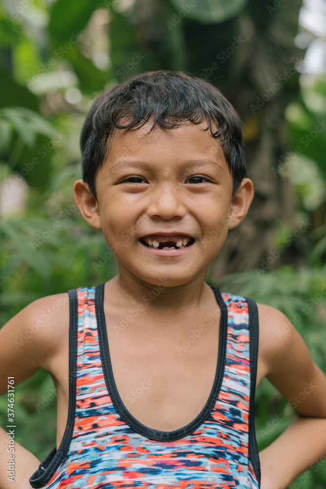 Close-up Portrait of a Handsome Cute Toothless Asian Filipino Kid ...