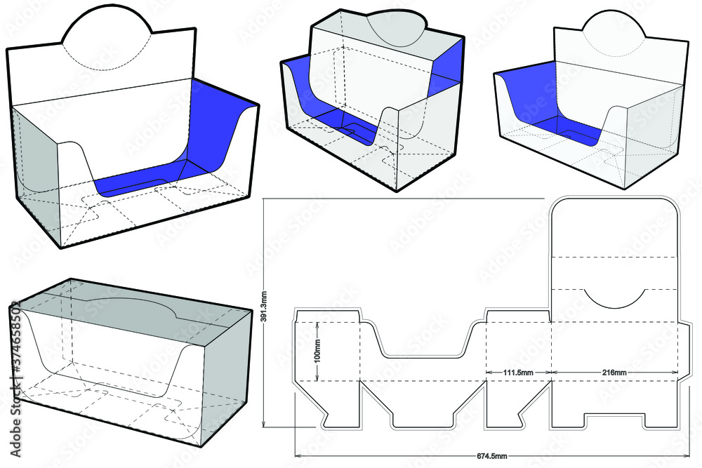 Counter display stand and Die-cut Pattern. The .eps file is full scale ...