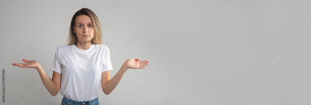 woman being guilty and awkward as making mistake, throwing away ...