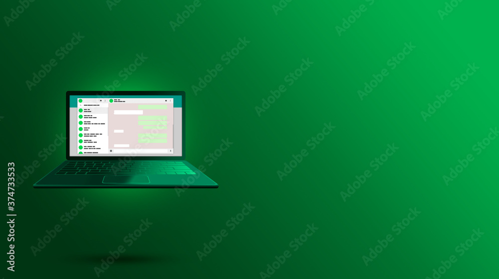 WhatsApp interface on laptop screen design template. WhatsApp interface ...