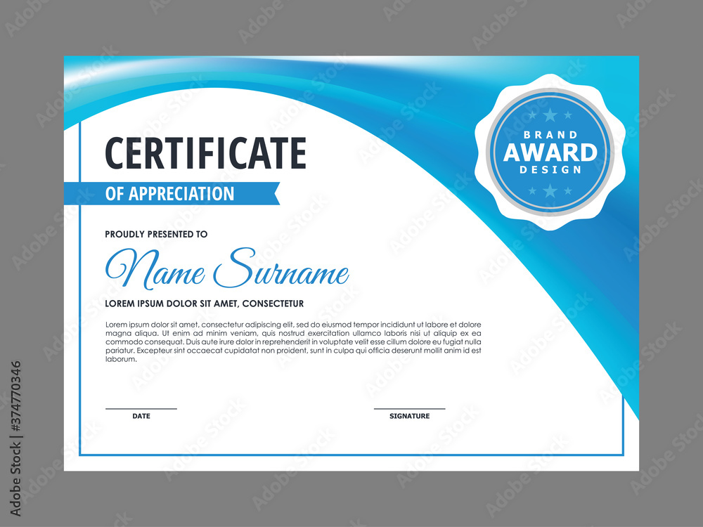 Abstract Soft Blue Curvy Mesh Gradient Certificate Design, Professional ...