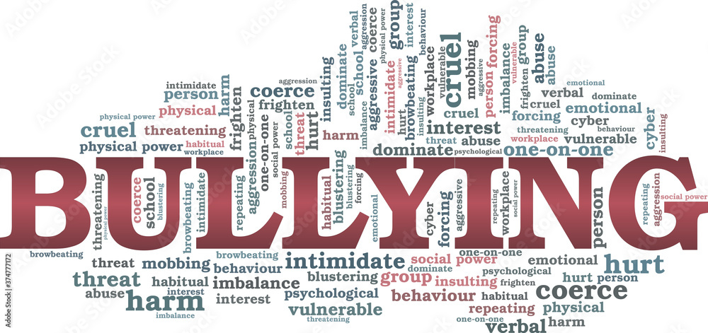 Bullying vector illustration word cloud isolated on a white background ...