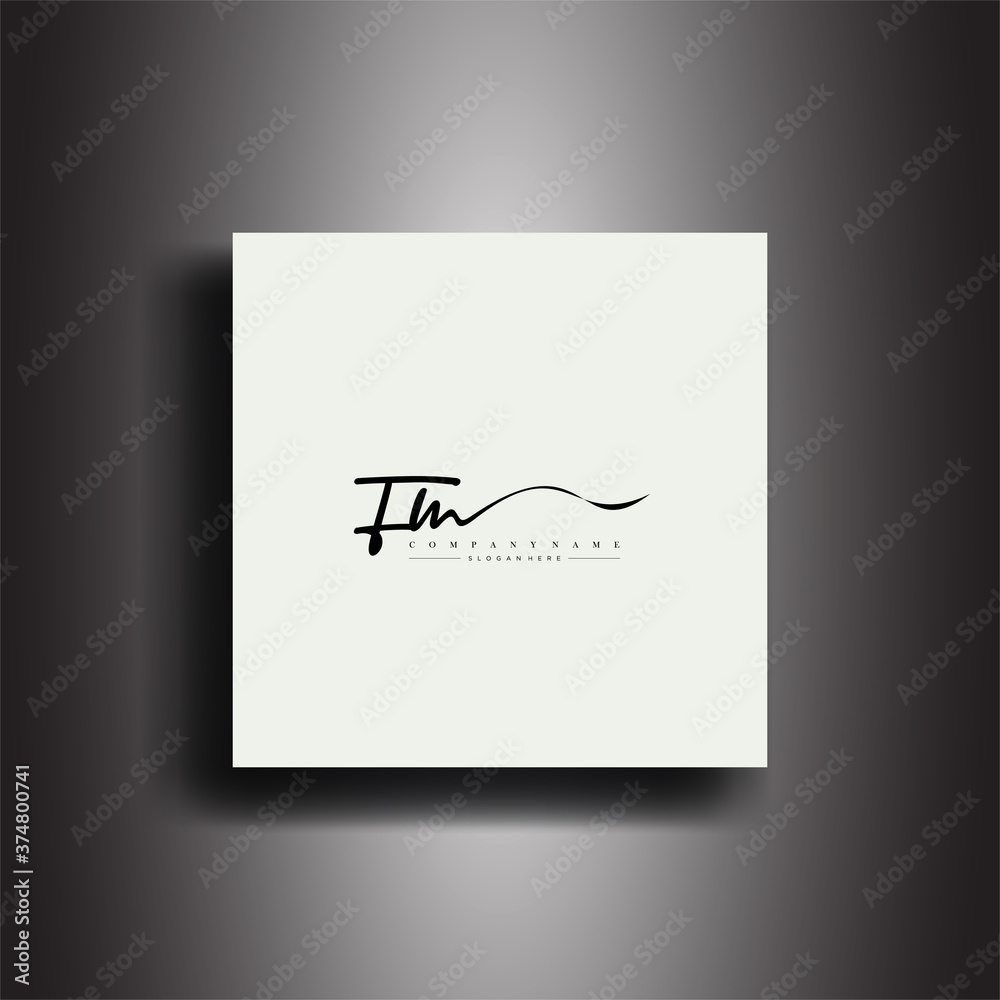 FM Signature style monogram.Calligraphic lettering icon and handwriting ...
