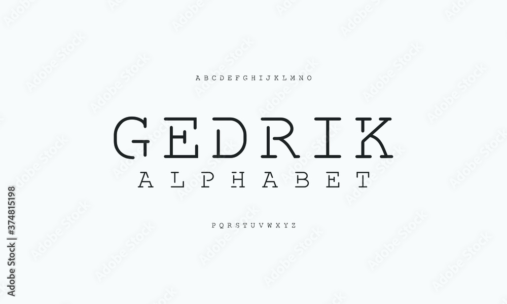 Modern serif typeface design set. Vector illustration of typography ...
