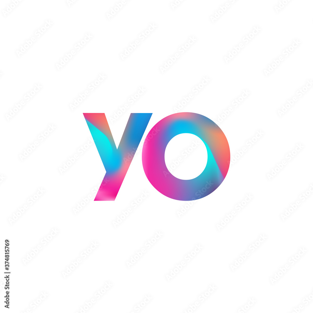 Initial Letter YO Logo Lowercase colorful design, Modern and Simple Logo Design. Stock Vector ...