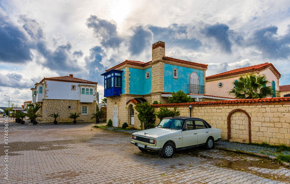 Alacati street view in Alacati Town. Alacati is populer historical ...