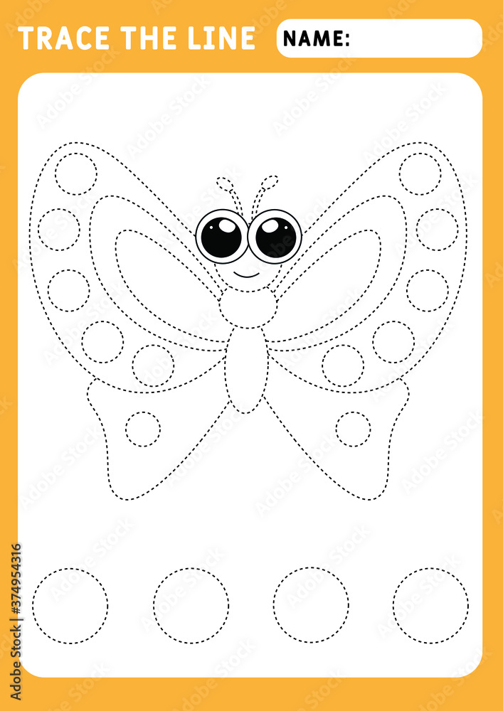 little butterfly. Preschool worksheet for practicing fine motor skills ...