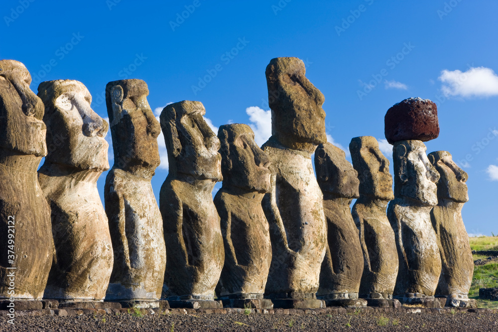 South America, Chile, Rapa Nui, Isla de Pascua (Easter Island), Ahu ...