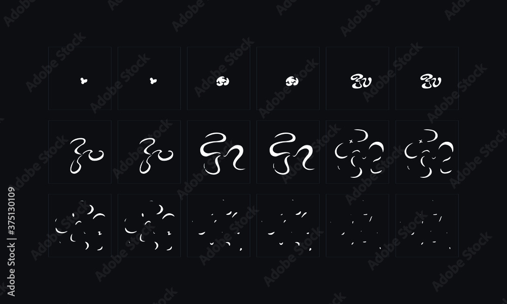 Impacts explosion effect. Shine animation sprites sheet for games ...