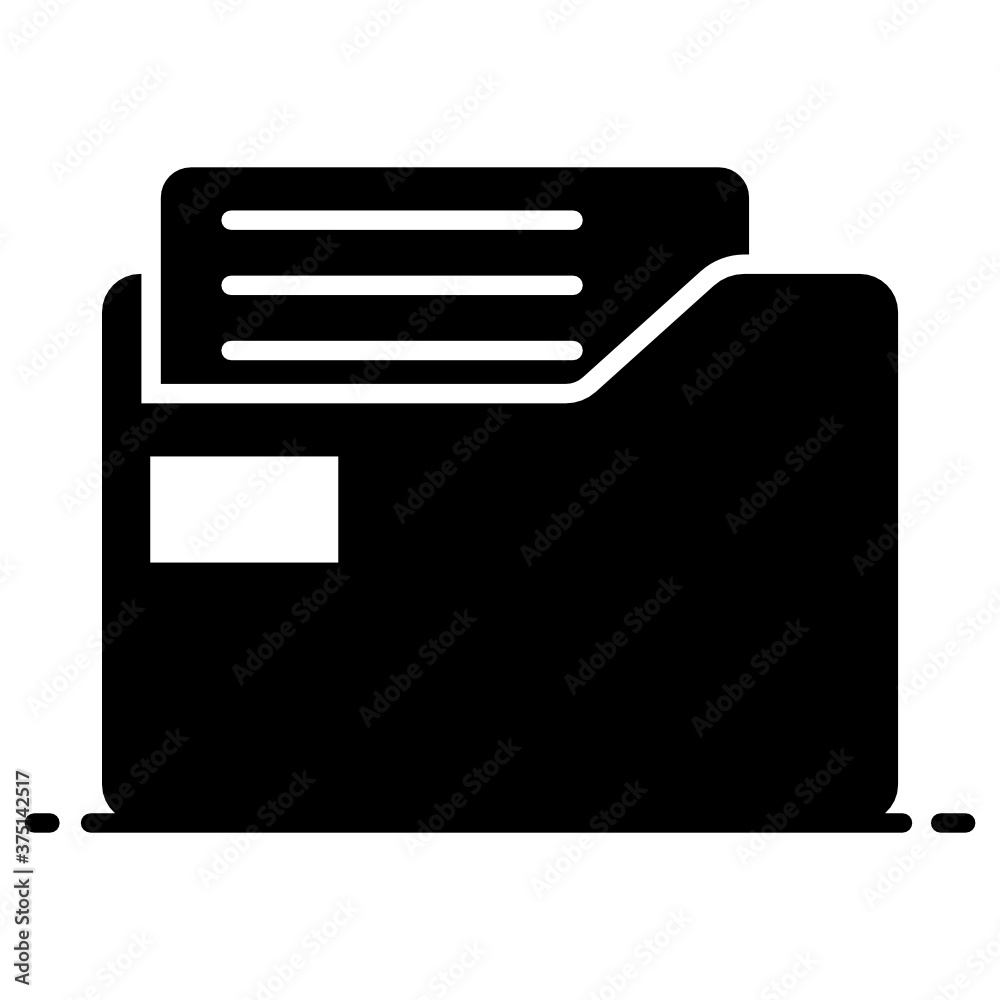 Paper file inside a folder, vector of data binder in modern editable ...