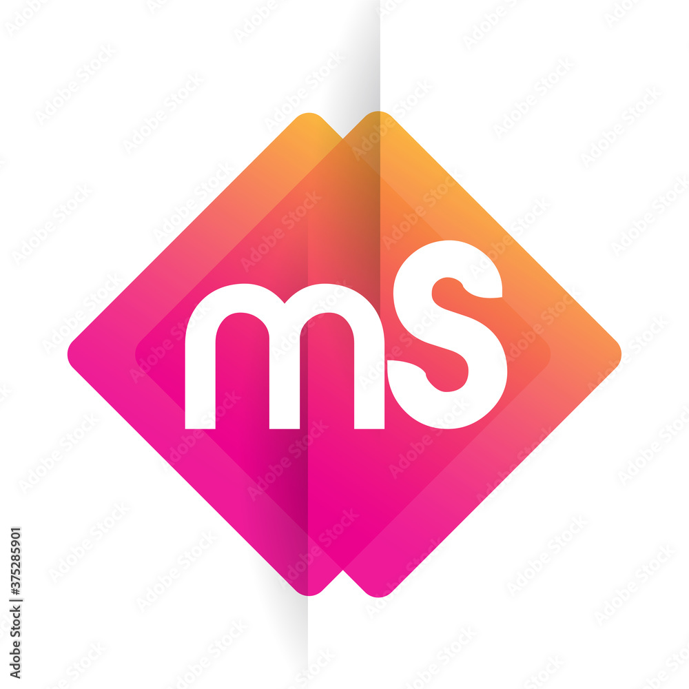 Letter MS logo with colorful geometric shape, letter combination logo ...
