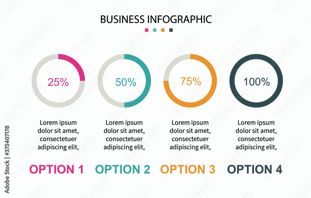 Set of circle percentage diagrams different colors for infographic ...