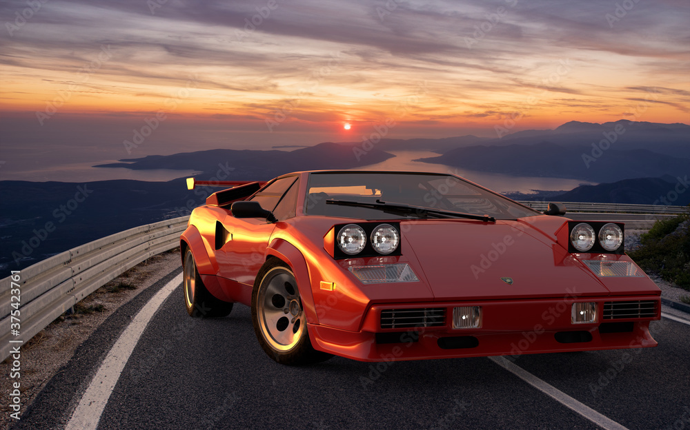 The legendary Lamborghini Countach - a super car from the 80's Stock ...