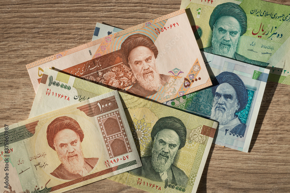 Iranian money, Rials, Various paper banknotes Stock Photo | Adobe Stock