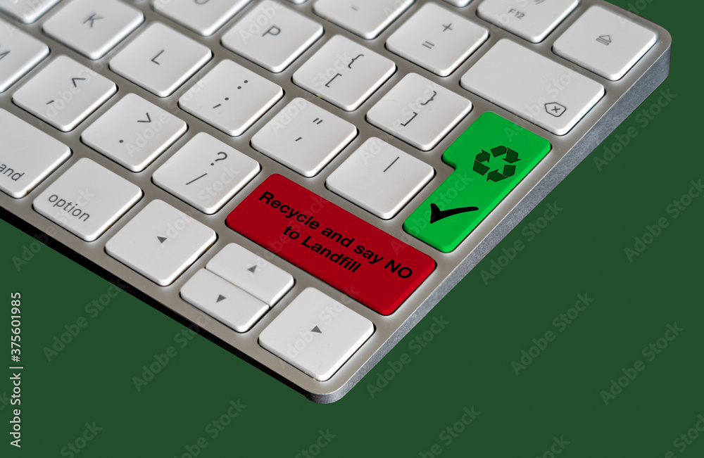 Slogan say no to putting waste in landfill and recycle an illustration ...