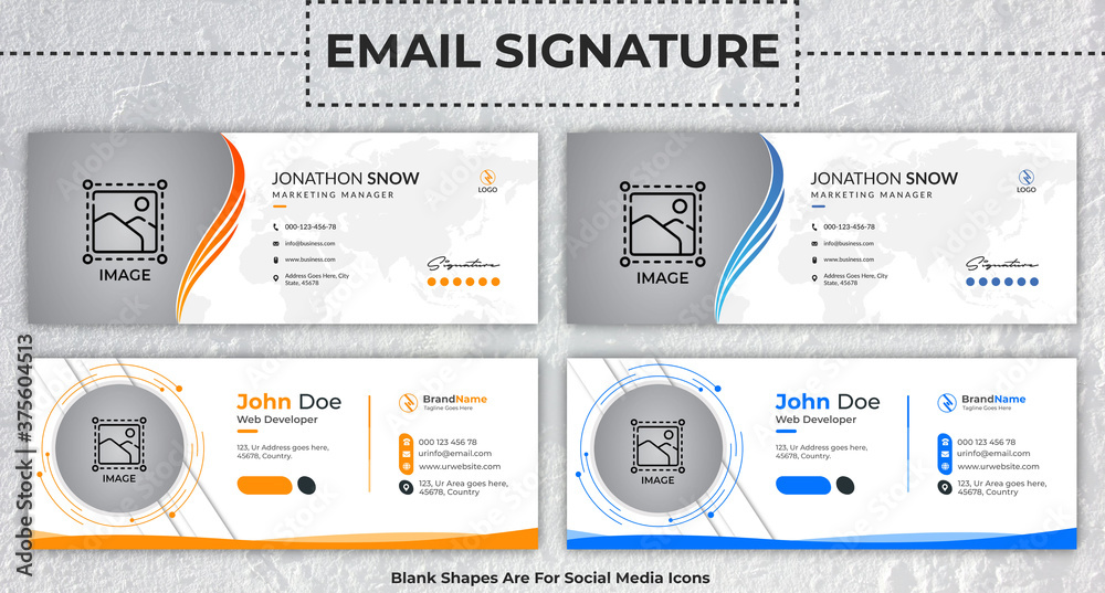 Corporate, Modern & Professional Email Signature. Flat multipurpose ...