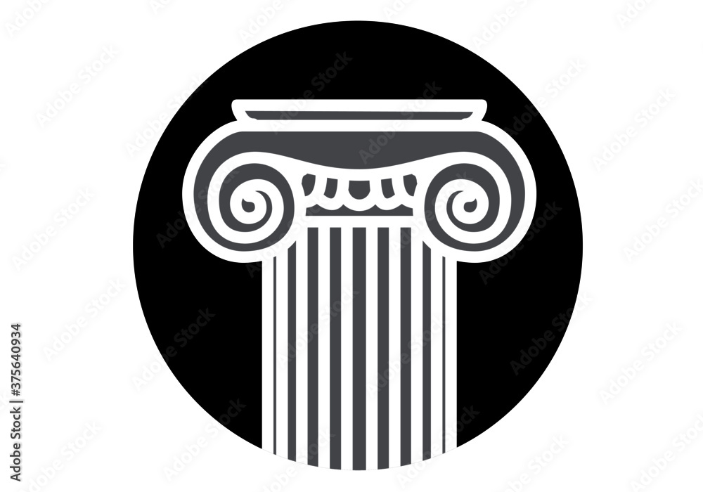 Logo template. Column of an ancient temple. architecture of the ancient ...