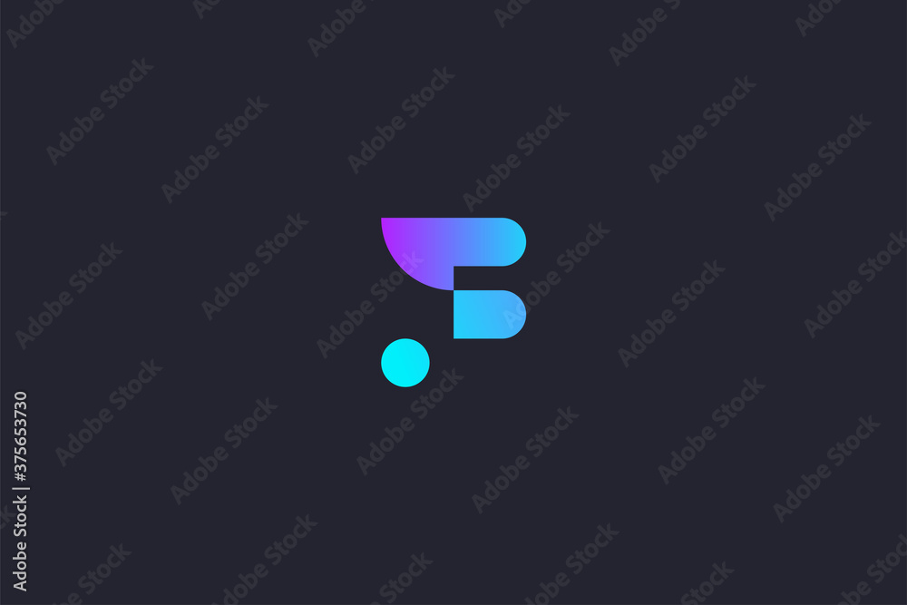 Technology Letter F Logo Abstract Whimsical Monogram Stock Vector ...