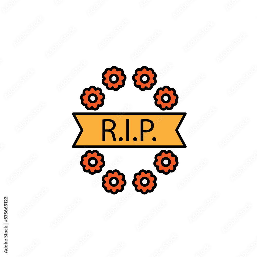 wreath, rip outline icon. detailed set of death illustrations icons ...
