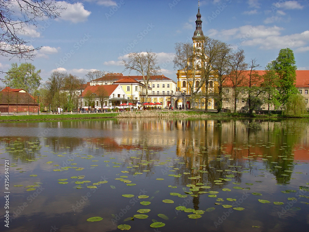 Foto de Stock Neuzelle, Lower Lusatia / Germany - April 27th 2008: Post ...