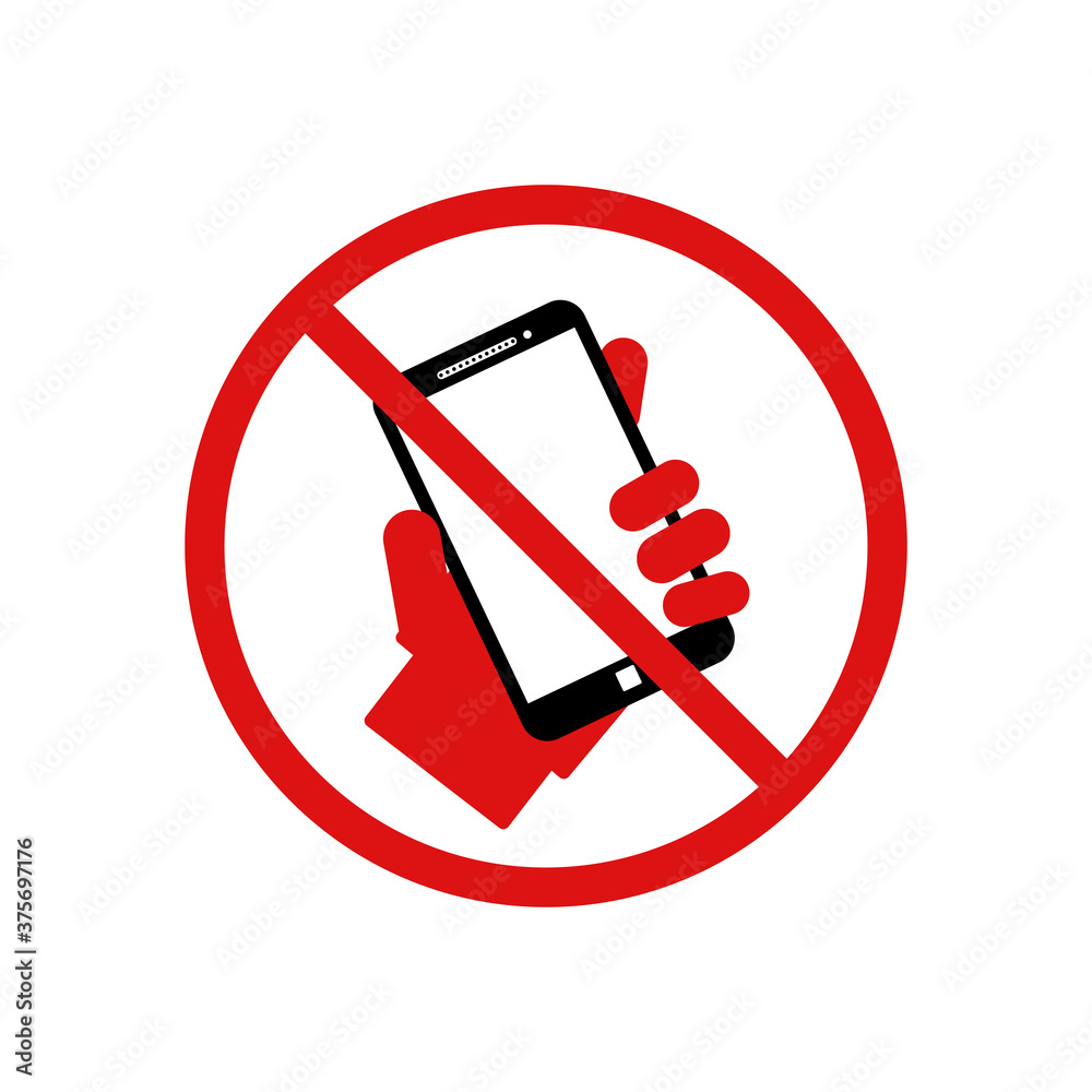 Do not use mobile phone icon, symbol, information sign, logo modern ...