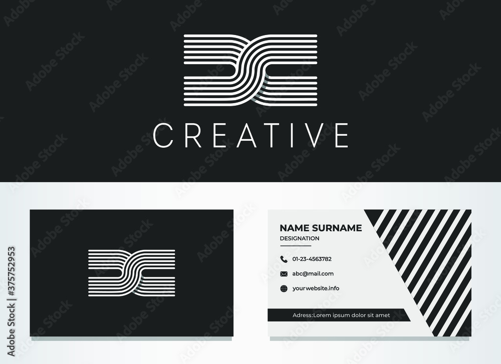 Image vectorielle Stock CC Letter round corners vector lines logo ...